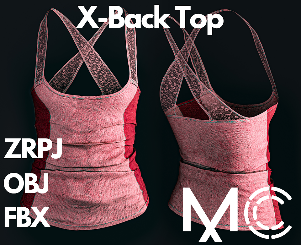 X-back top (Marvelous Designer + Clo3d)