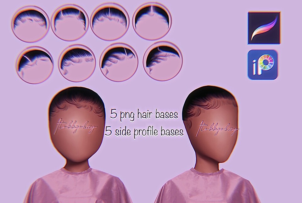 10 hair bases for procreate and ibispaint
