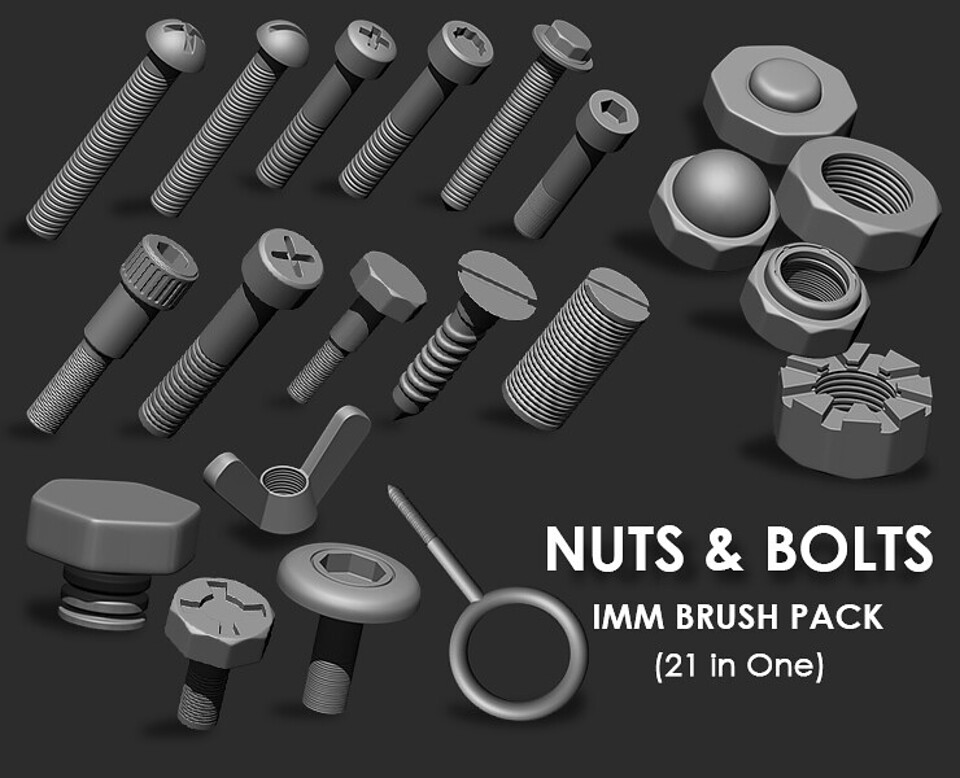 ZBRUSH - Nuts & Bolts IMM Brush Pack (21 in One)
