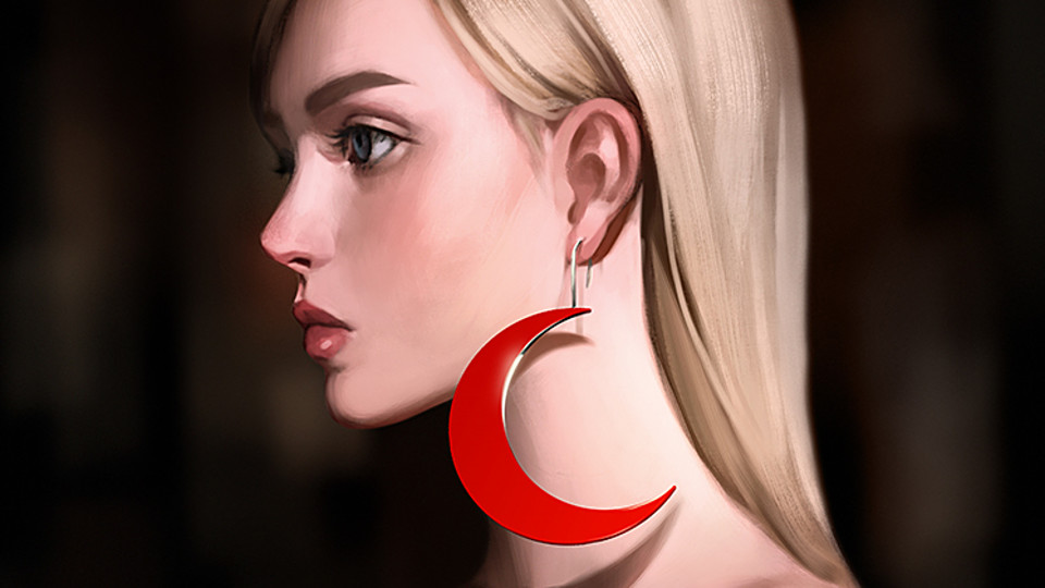 Red moon_portrait drawing