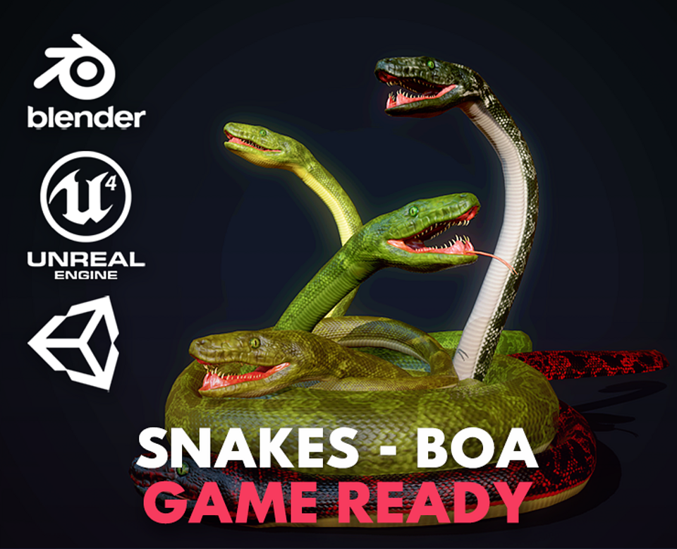 Snakes (Boa) - Game Ready