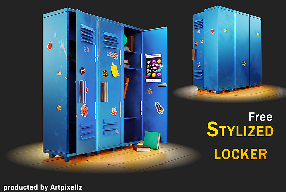 Stylized locker / game asset (free)