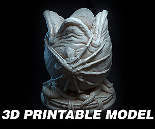 Alien Praying, 3D model ready for printing