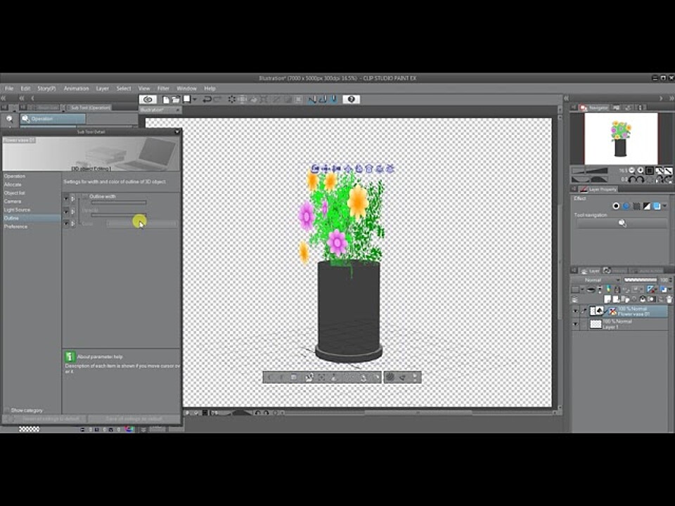 3D Material - CSP - Flower vase 01