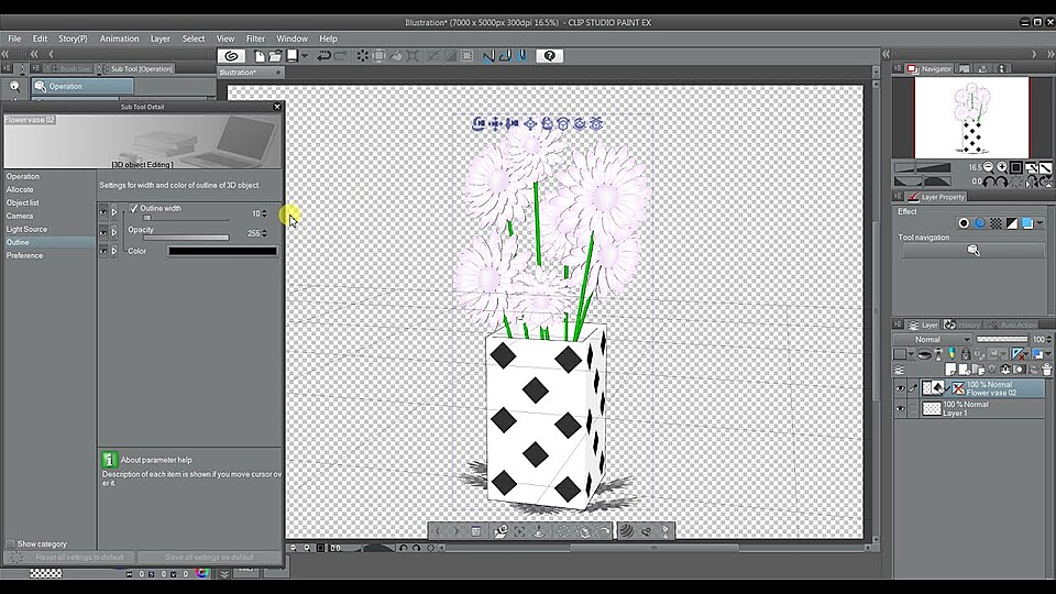 3D Material - CSP - Flower vase 02