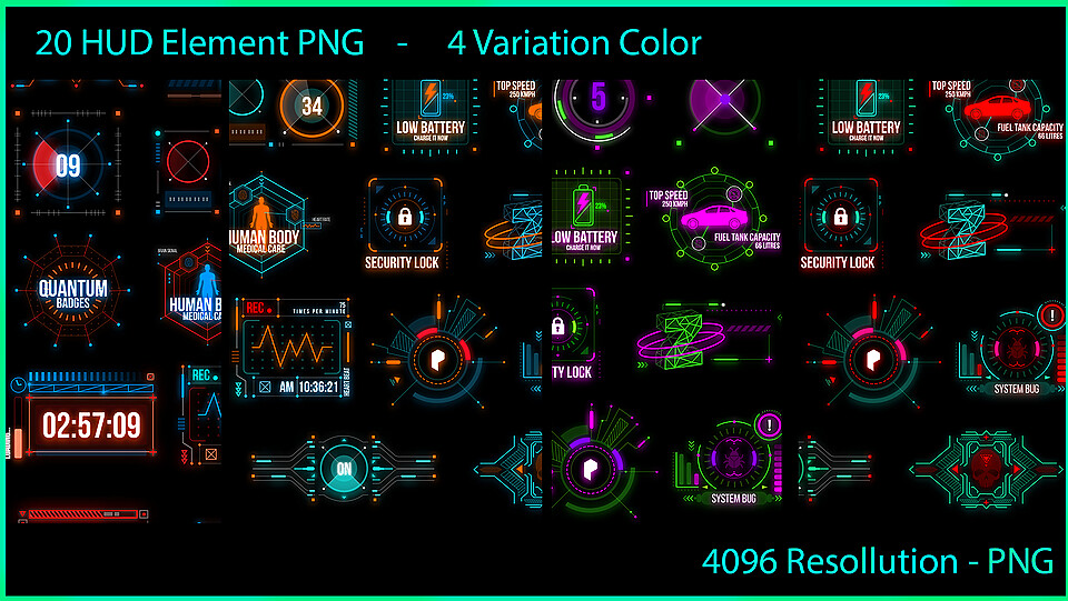 20 Decals HUD Element PNG