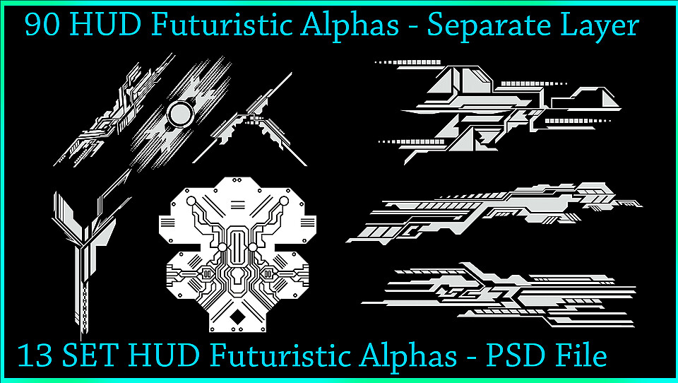 90 HUD Futuristic Alphas
