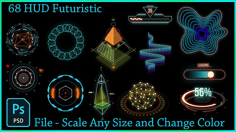 68 HUD Element PSD FIle