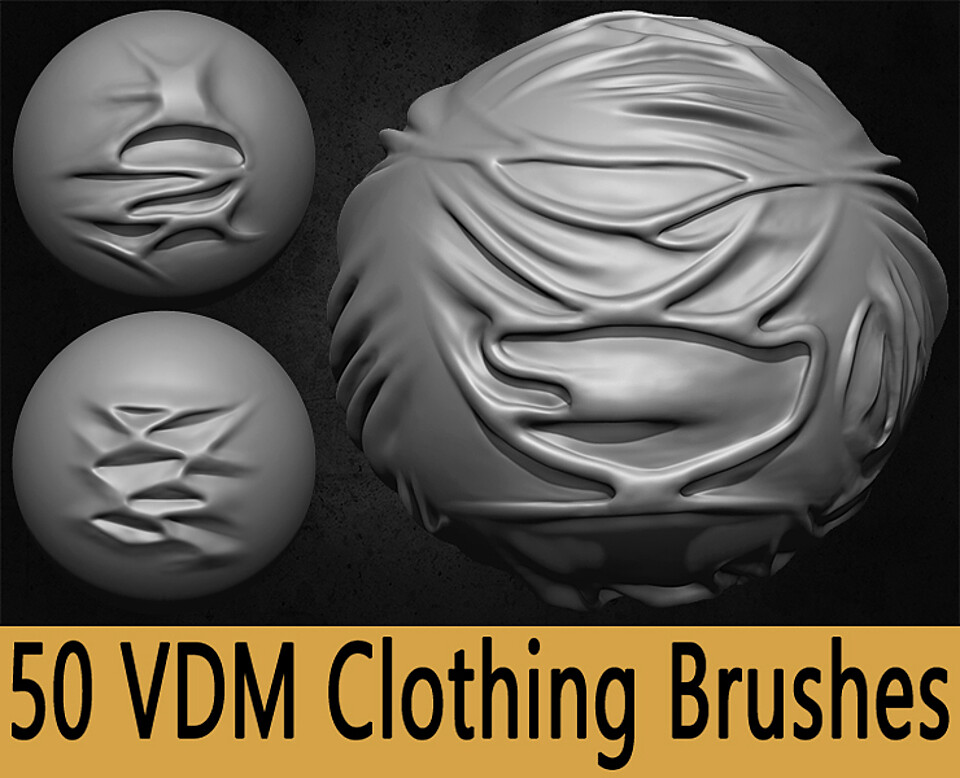 50 VDM Clothing Brushes for ZBrush. Vol 2