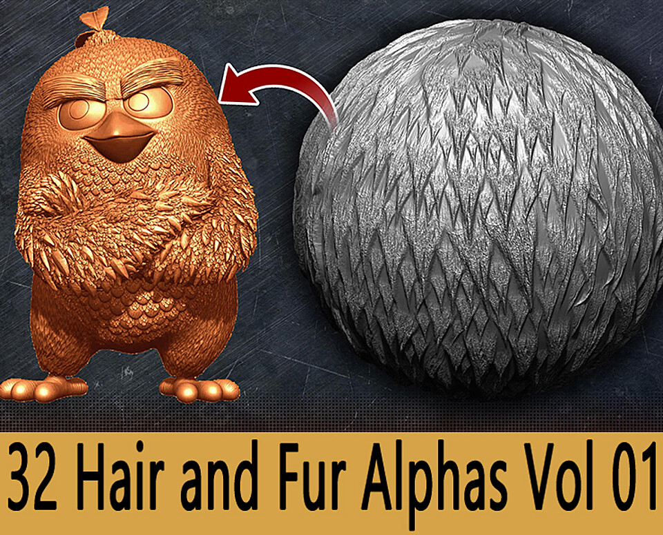 32 Hair and Fur Alphas/Textures Vol 01