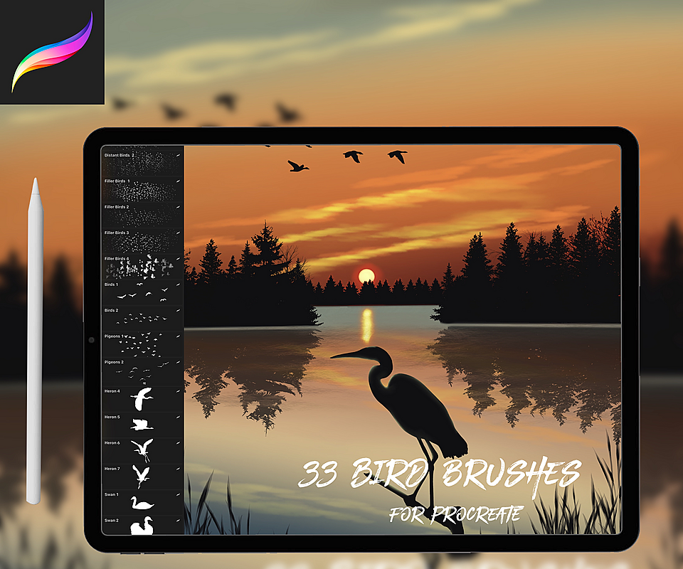 33 Bird Brushes for Procreate