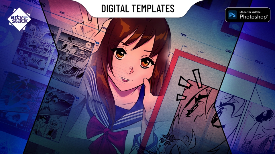 FULL Photoshop Manga Templates Bundle