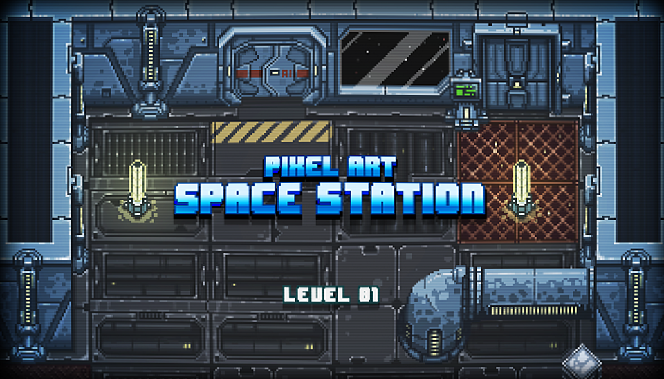 Pixel Art Space Station