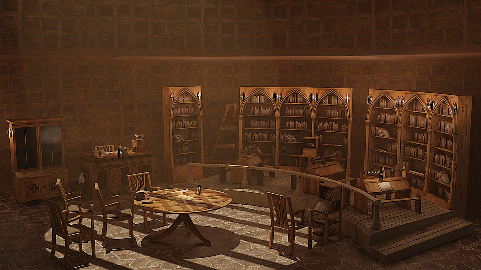 Medieval Library Model Pack Rustic low-poly