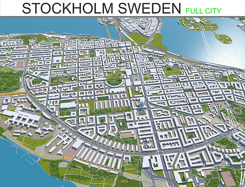 Stockholm City Sweden 3D Model