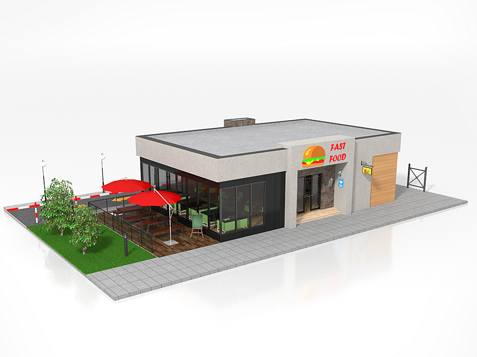 Drive-Thru Fast Food Restaurant