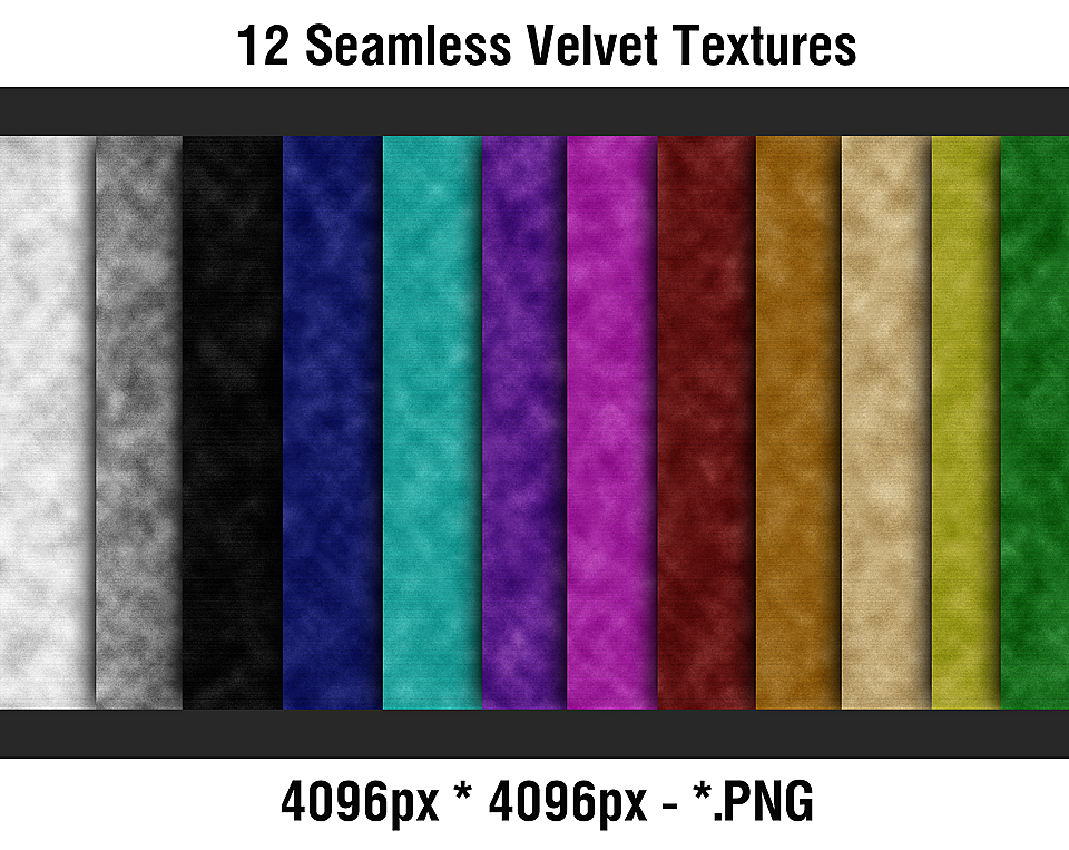 12 Seamless Velvet Textures - 4k Resolution