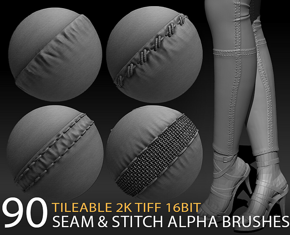 90 seam and stitch alpha brush bundle vol.4