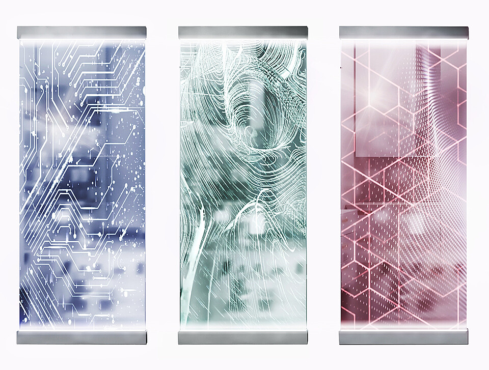 Glass partition-laser lights