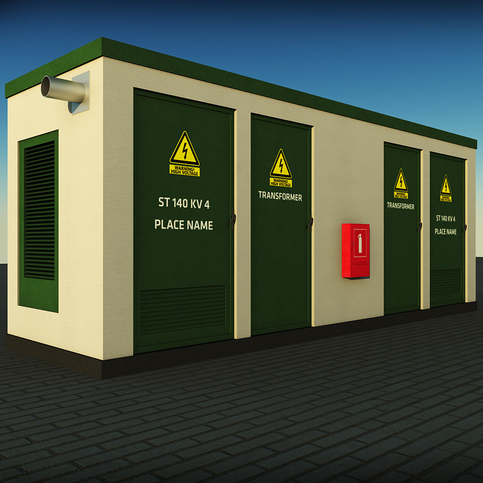 Electric Power Station low poly