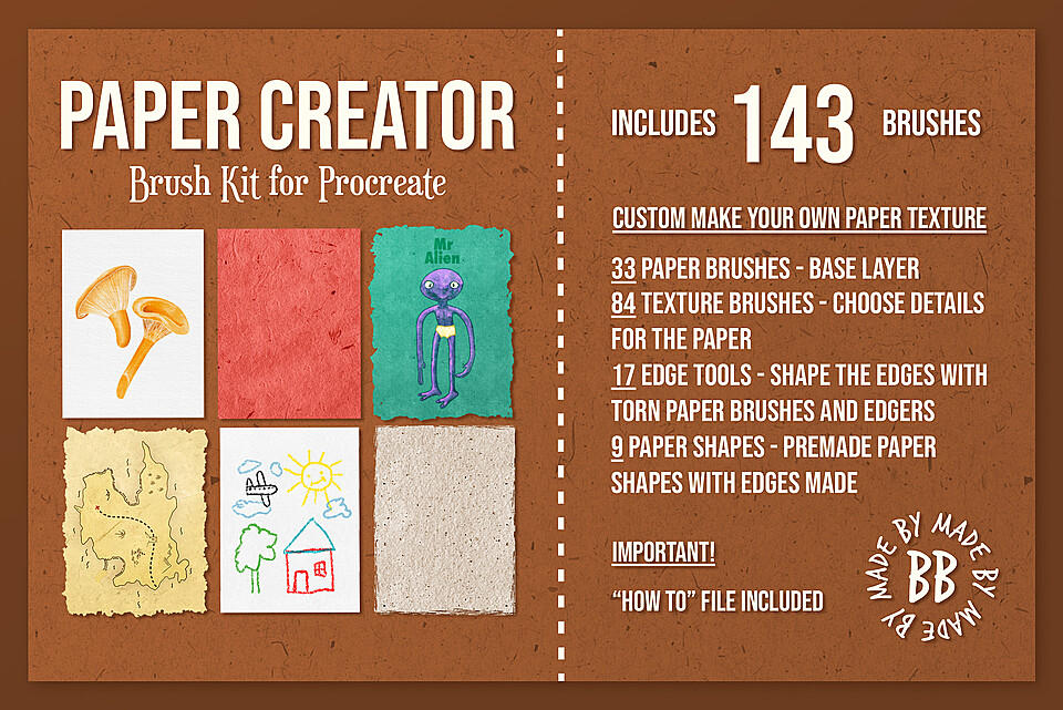 Procreate Paper Texture Creator 143 Brushes