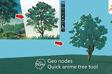 QUICK GHIBLI&ANIME TREE TOOL IN BLENDER