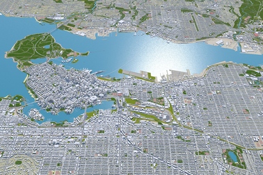Vancouver city Canada 3d model 40km