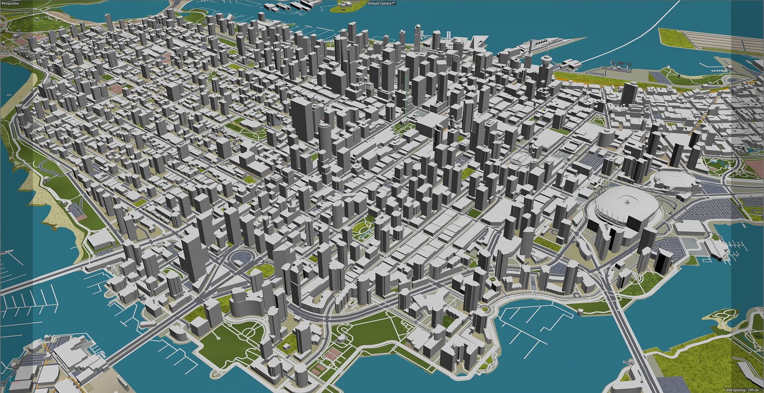 Vancouver city Canada 3d model 40km