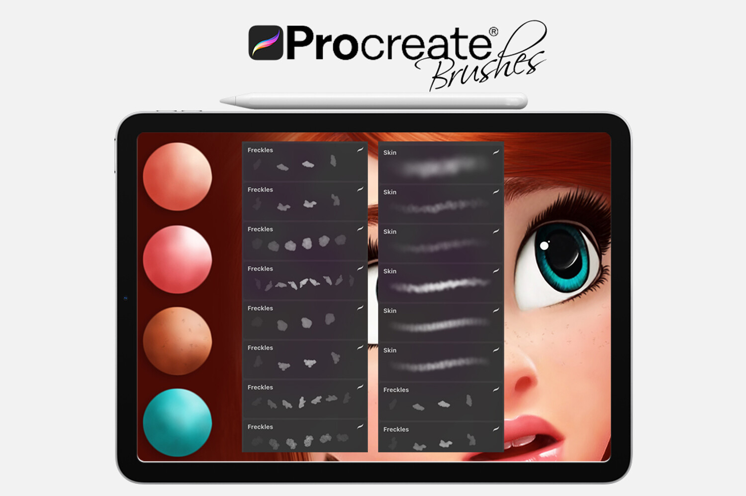 Cartoon Portrait Brushes & Swatches for Procreate