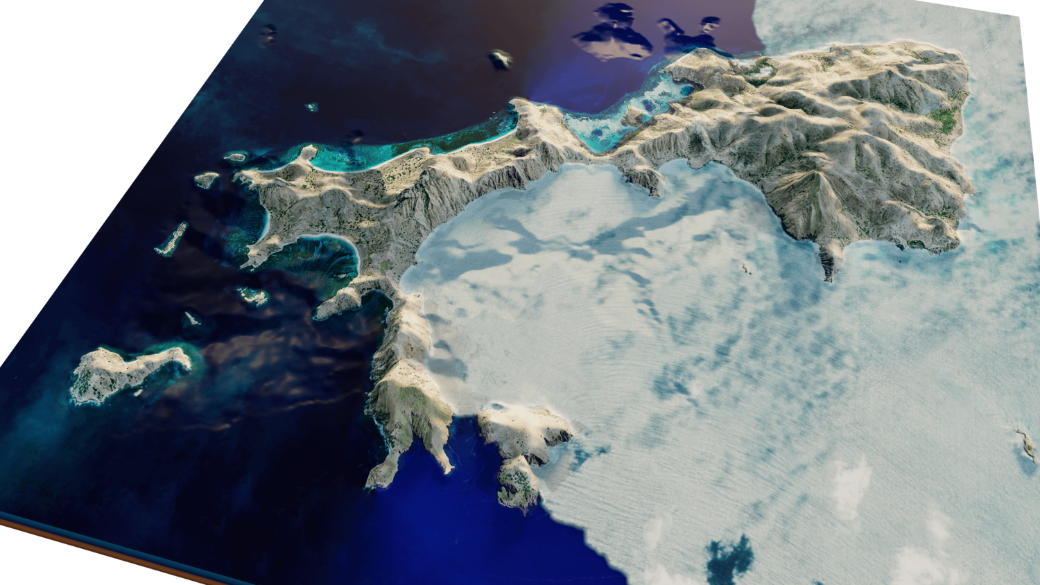 Padar Island full 3d model terrain