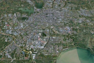 Hefei city Anhui China 3d model 70km