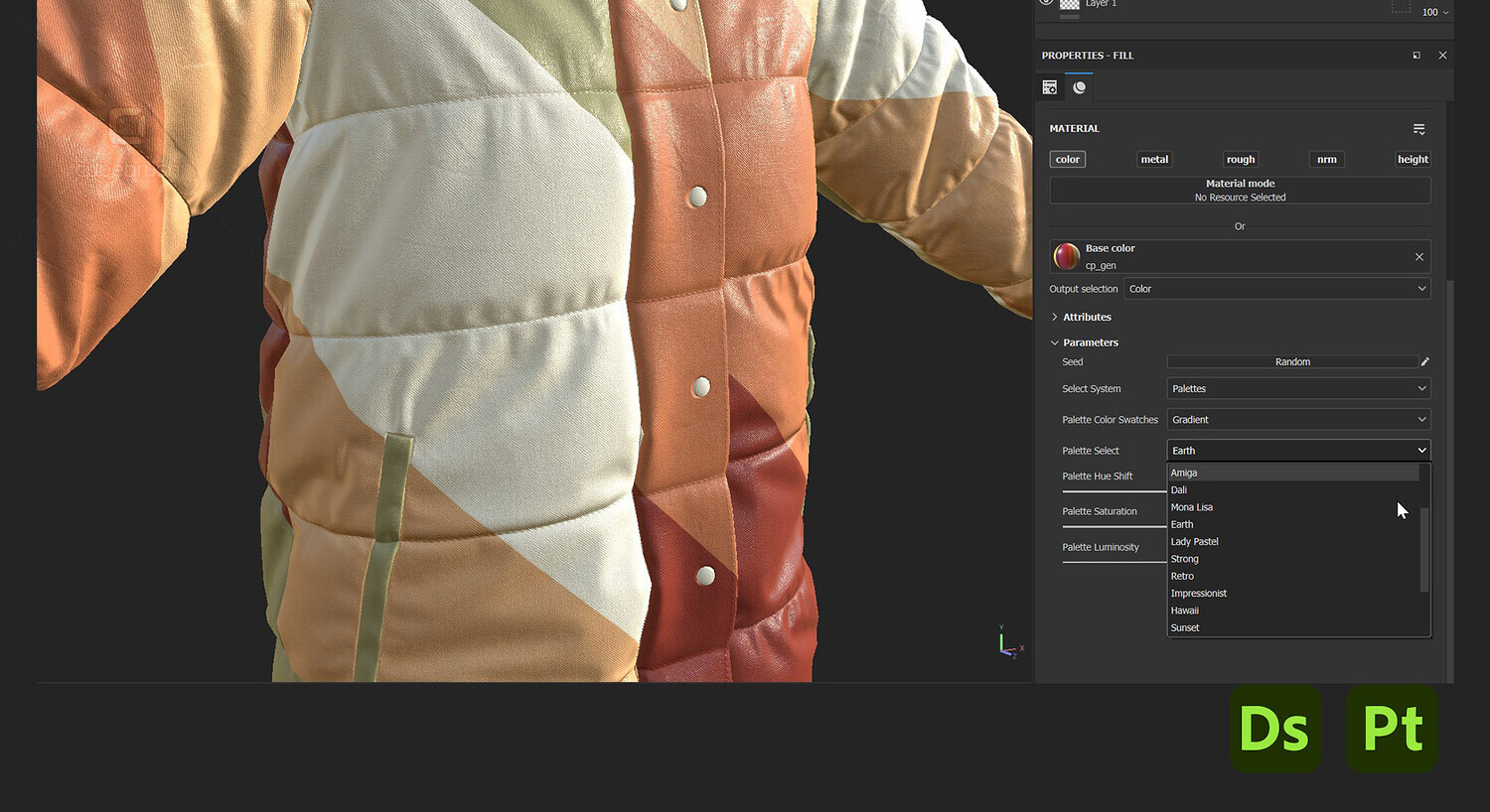 Color Palette Generator Substance for Painter
