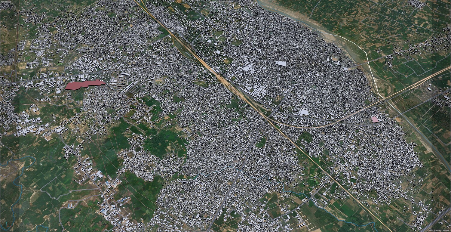 Moradabad city Uttar Pradesh India 3d model 15km