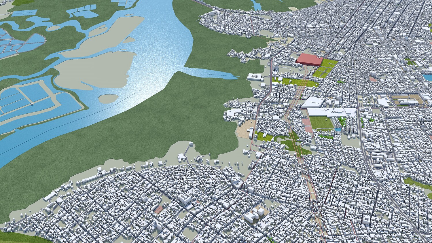 Natal city Brazil 3d model 30km