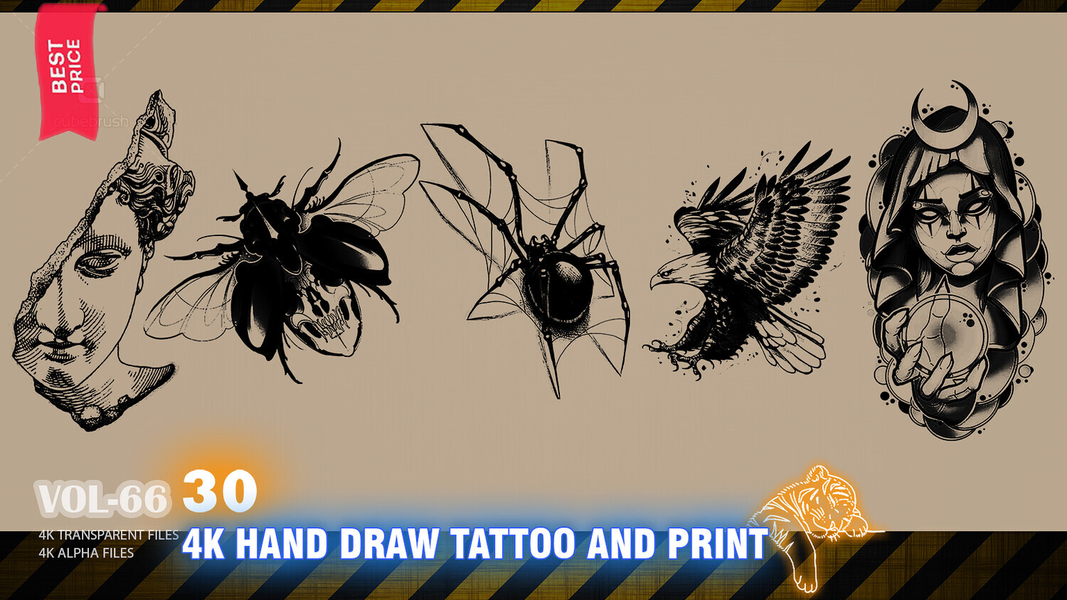 30 4K HAND DRAW TATTOO AND PRINT