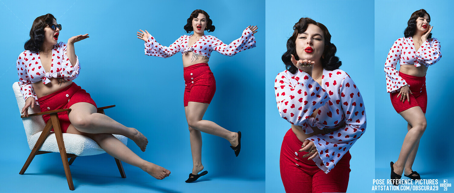 1050 Vintage Pin Up Girl Poses Reference Pictures