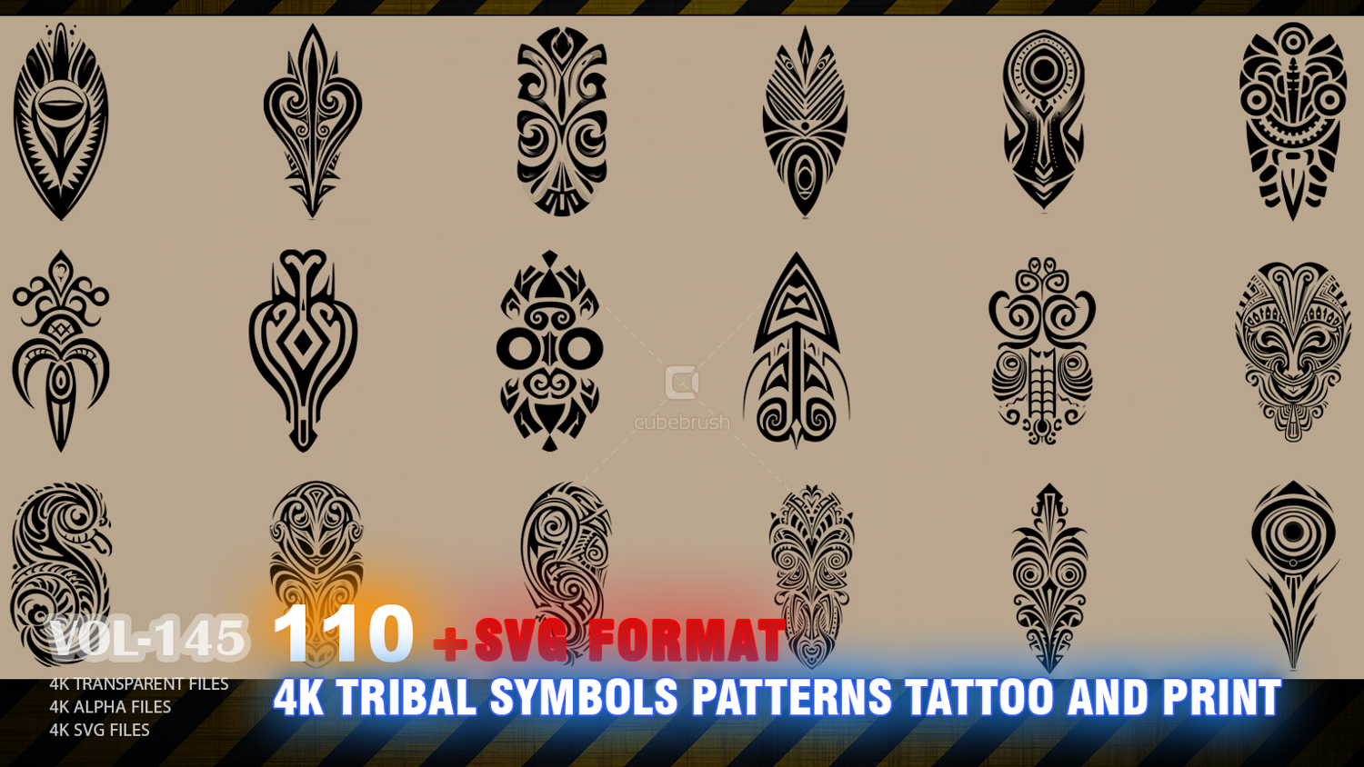 110 4K TRIBAL SYMBOL PATTERNS TATTOO AND PRINTS
