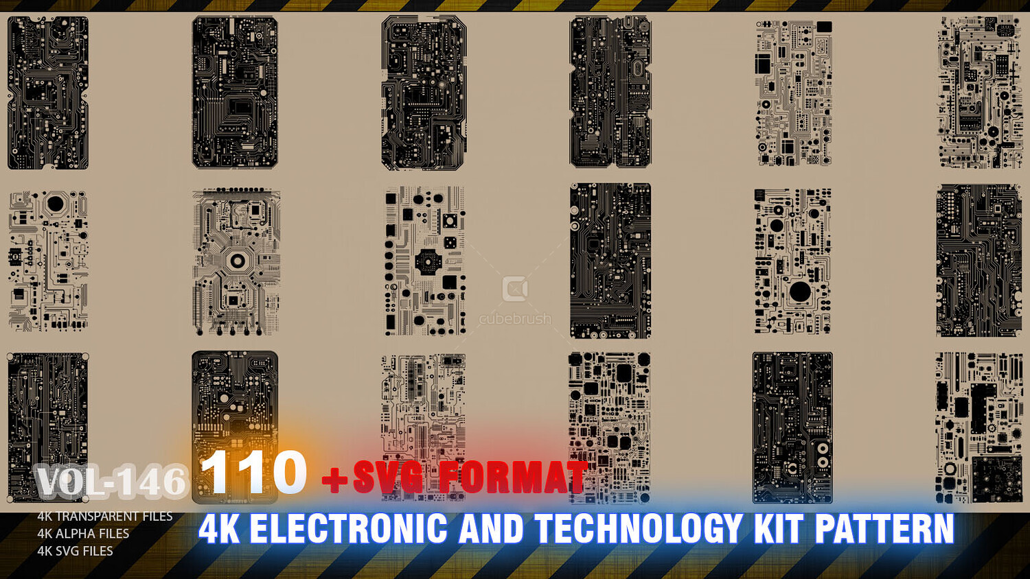 110 4K ELECTRONIC AND TECHNOLOGY KIT PATTERNS