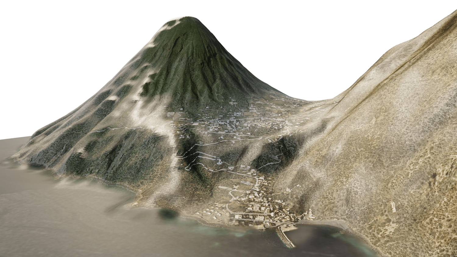 Salina Island full 3d model terrain