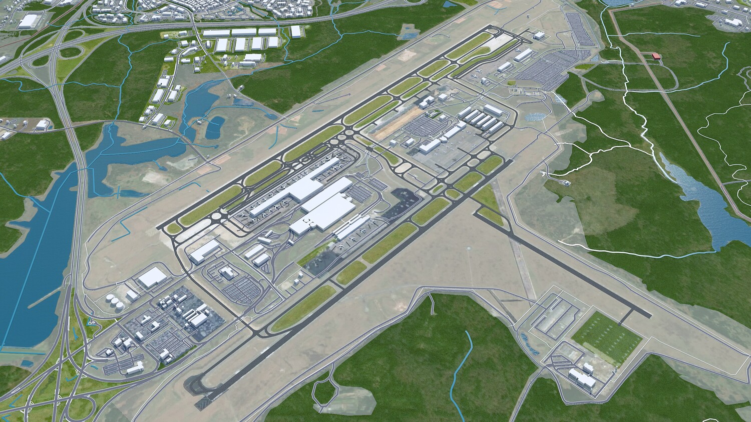 Raleigh city North Carolina USA 3d model 60km