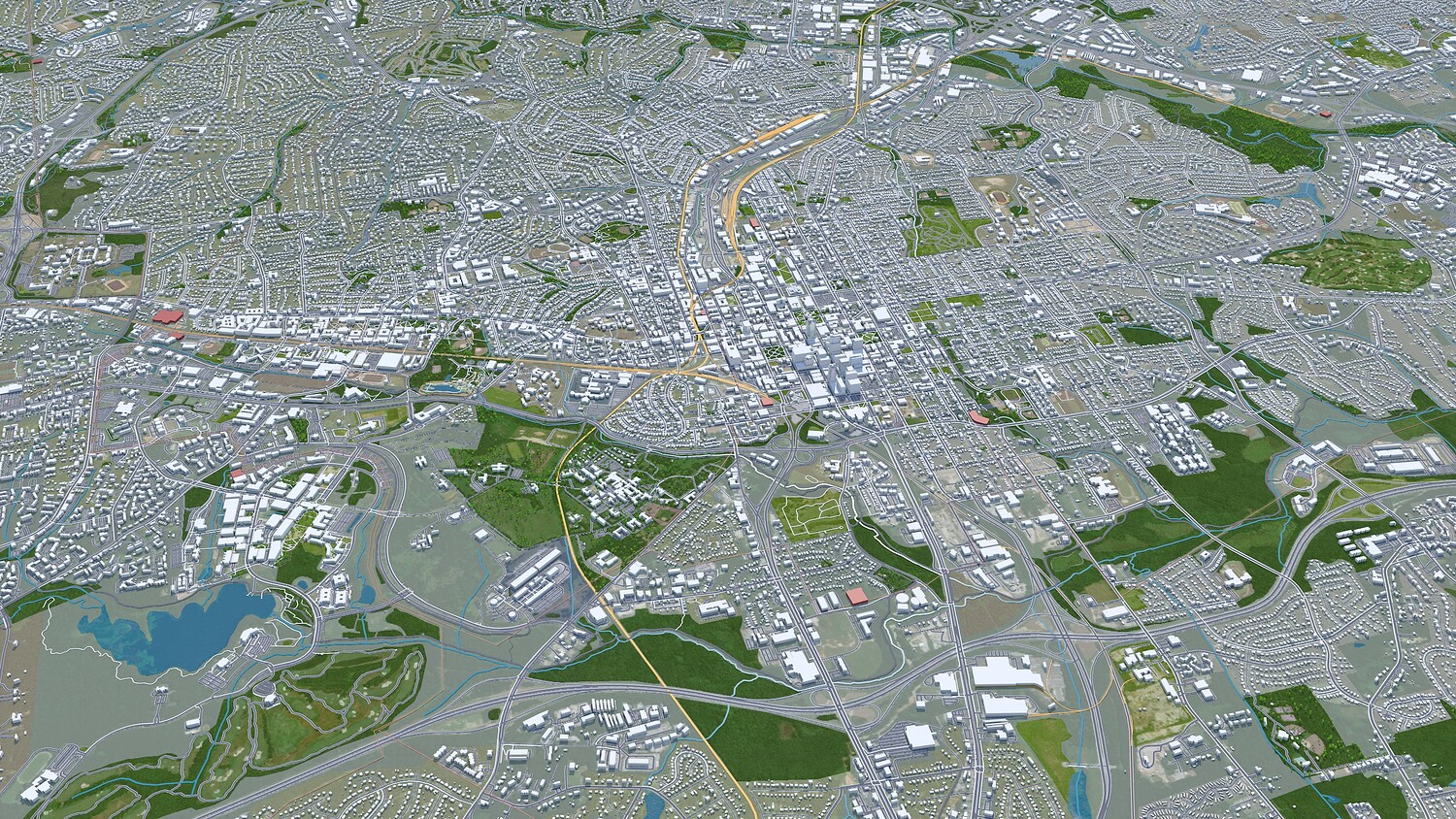 Raleigh city North Carolina USA 3d model 60km