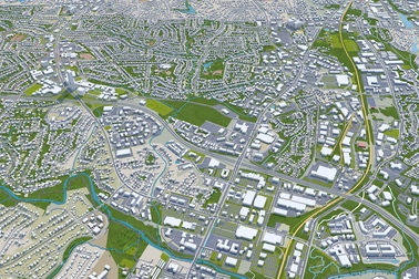 Raleigh city North Carolina USA 3d model 60km