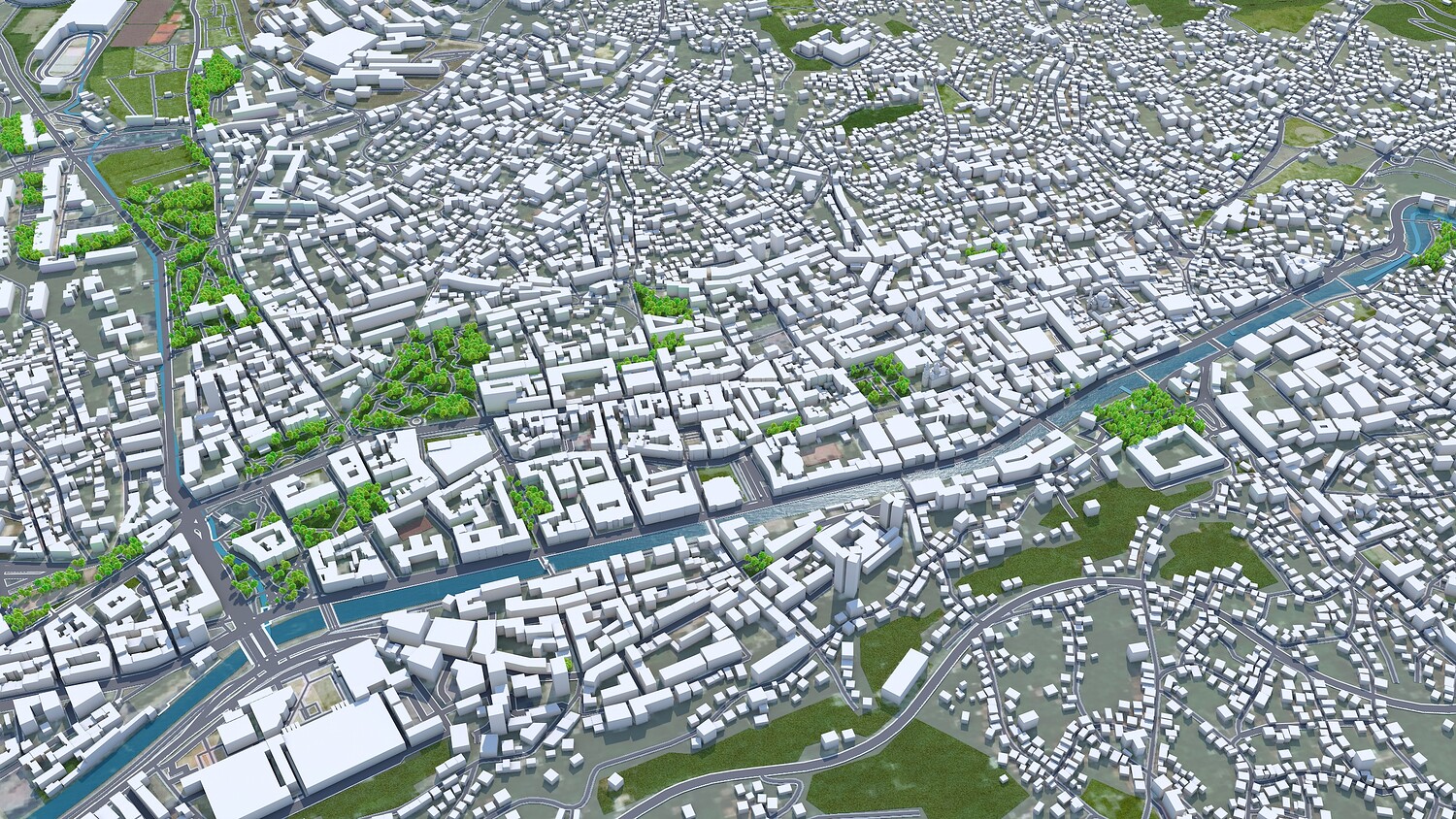 Sarajevo city Bosnia and Herzegovina 3d model 40km