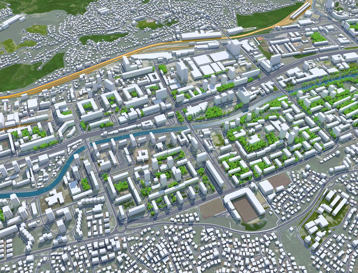 Sarajevo city Bosnia and Herzegovina 3d model 40km