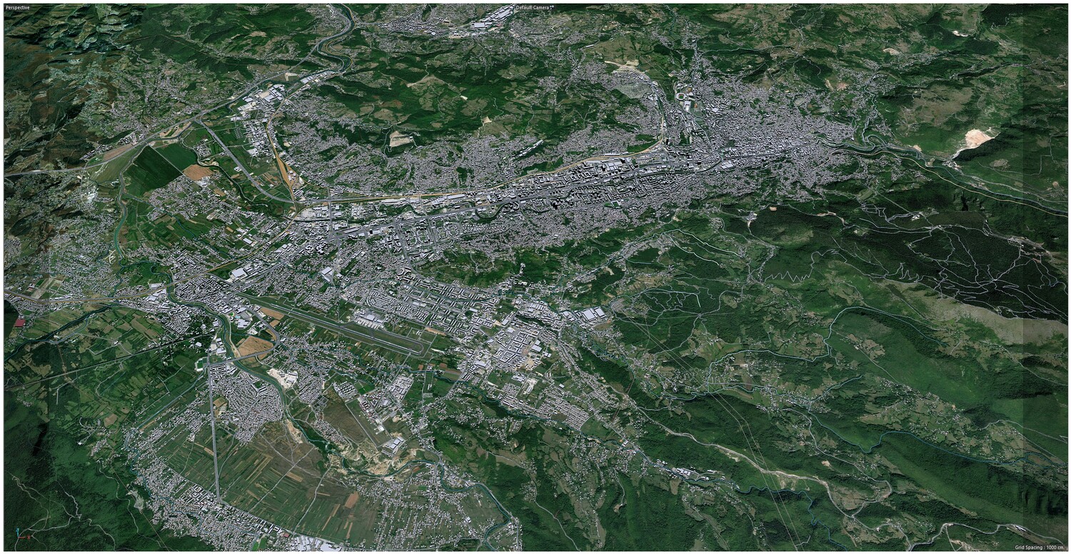 Sarajevo city Bosnia and Herzegovina 3d model 40km