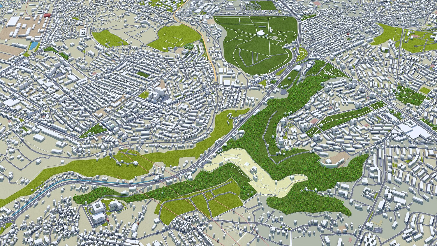 Yerevan city Armenia 3d model 60km
