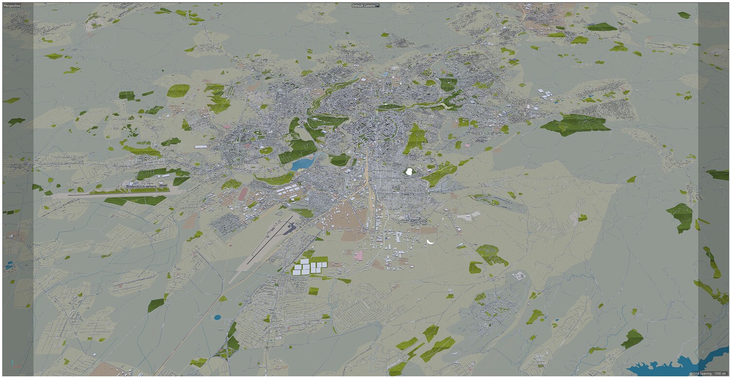 Yerevan city Armenia 3d model 60km