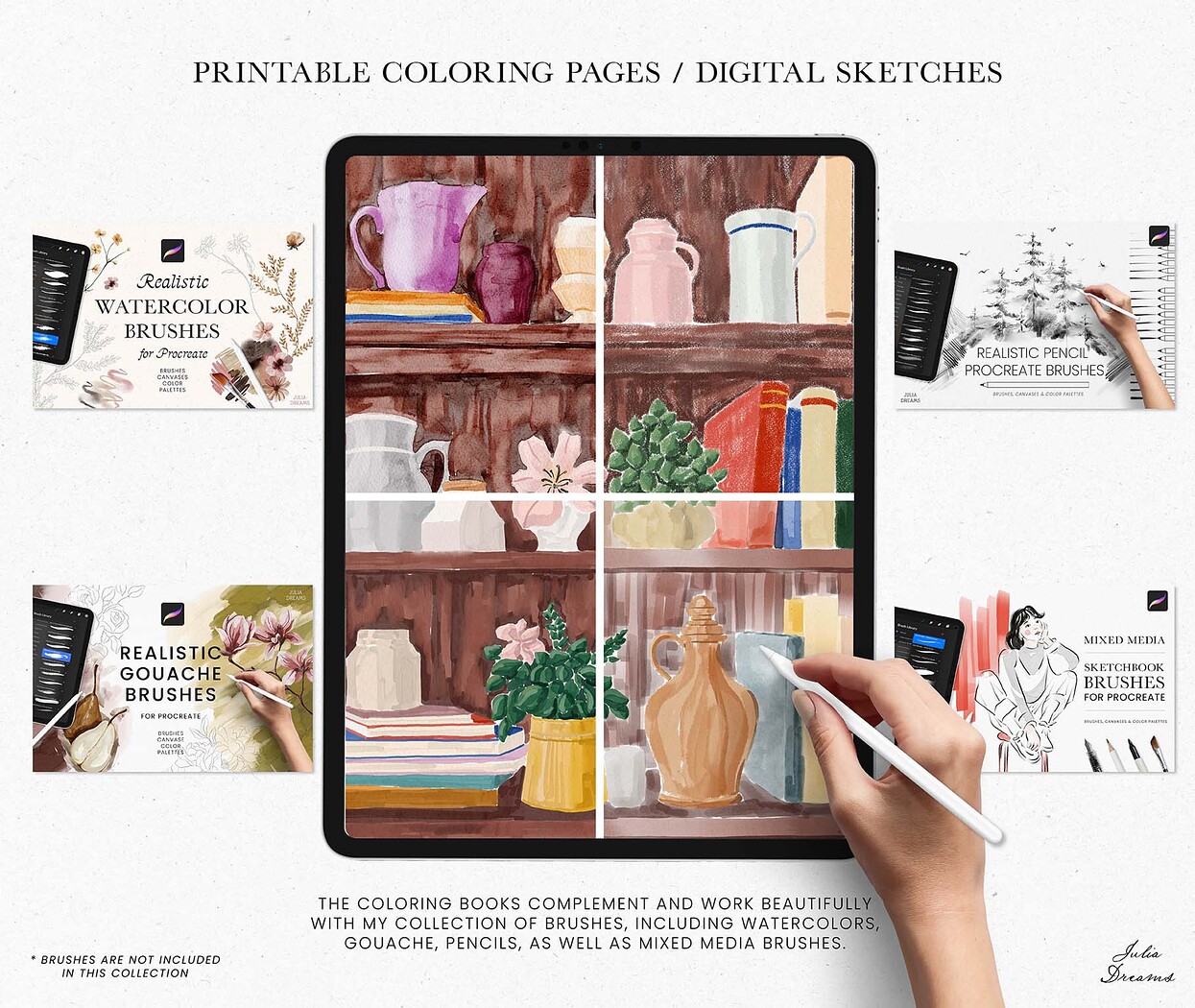 Digital Sketches Coloring Pages for Procreate