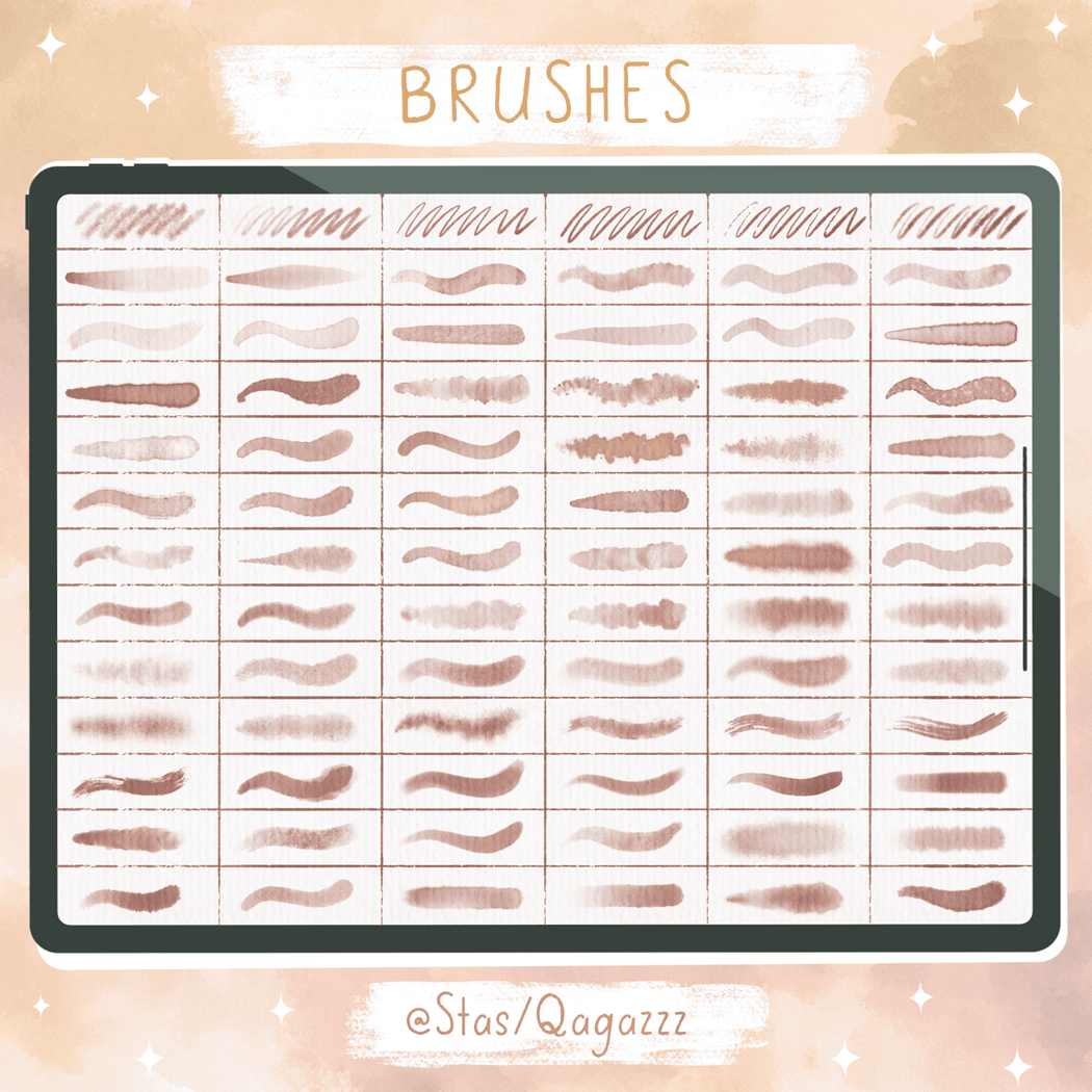 100+ Realistic Watercolor Brushes for Procreate, Canvas texture, Wet watercolor textured brushes