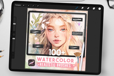 100+ Realistic Watercolor Brushes for Procreate, Canvas texture, Wet ...